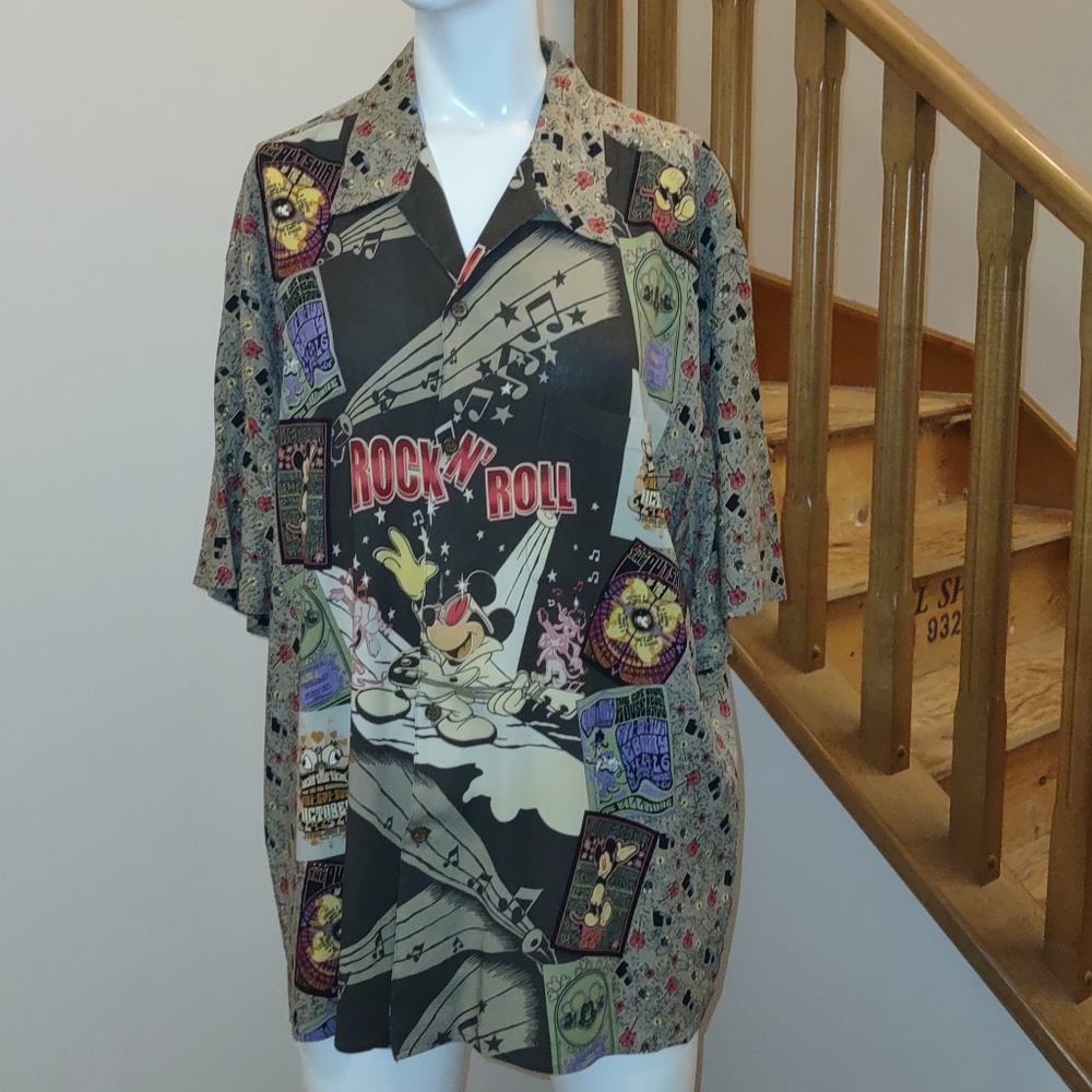 Rare Disney Reyn Spooner Rock And Roll Hawaiian Shirt - Gem